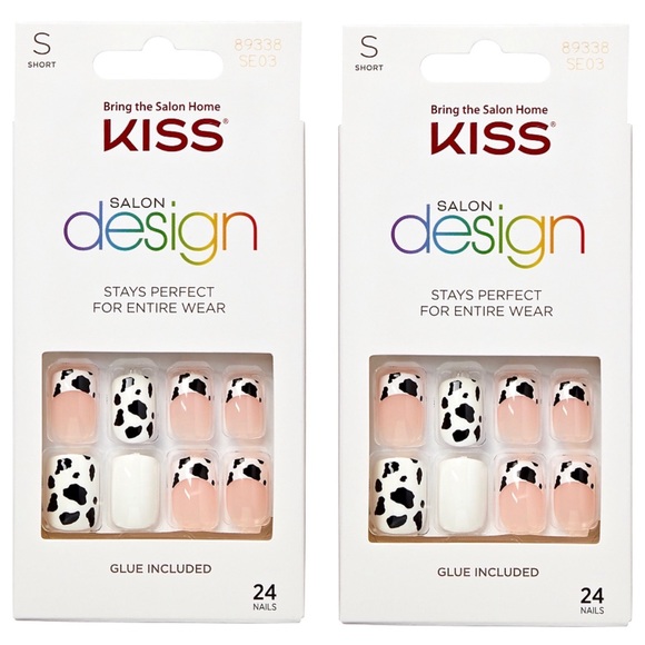 Kiss | Makeup | Kiss Salon Design Short Length Cow Print French ...